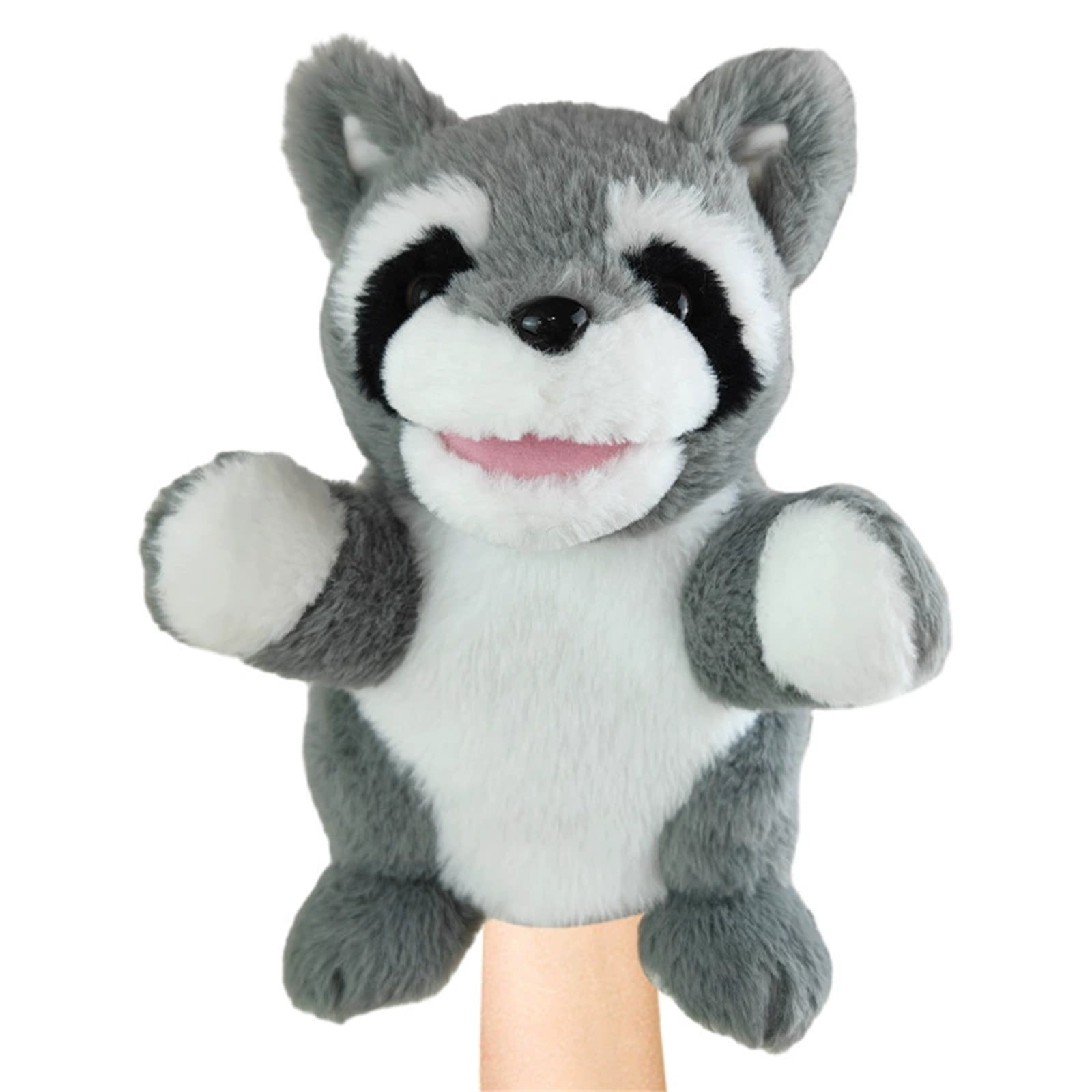 Animal Hand Puppets 9.8" Raccoon Plush Dinosaur 5 Pcs Animals Hand ...