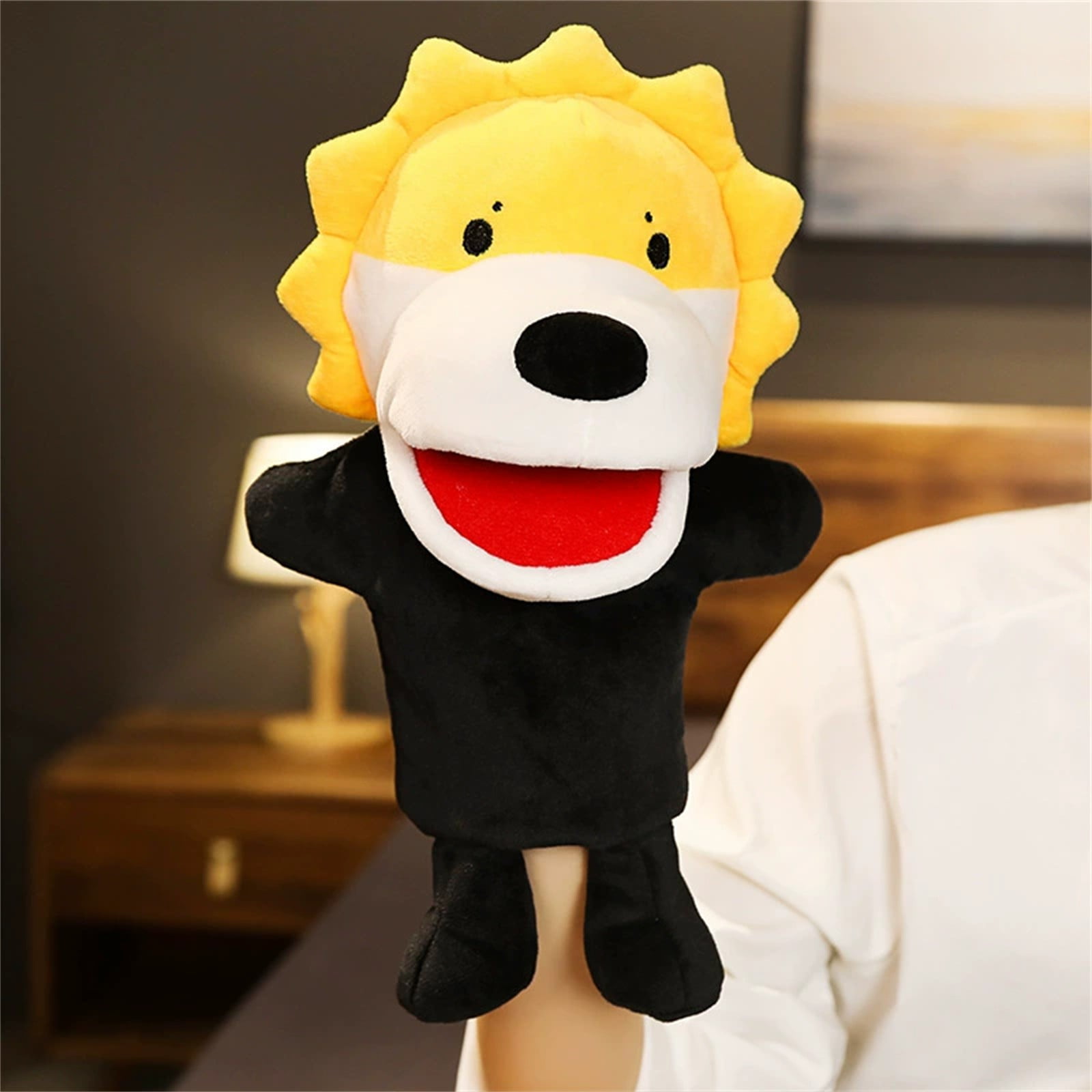 Animal Hand Puppets with Movable Mouth Cartoon Lion Stuffed Animal ...
