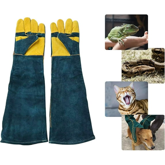 Animal Handling Gloves - 60CM Durable Bite & Scratch Resistant Gloves ...