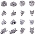 Animal Head Spacer Beads 40pcs 4 Styles Lion Wolf Leopard Dragon Head ...