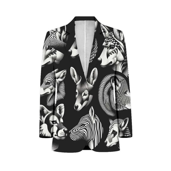 Animal Head Zebra Pattern Art Print Men Blazers Slim Clothing Summer ...