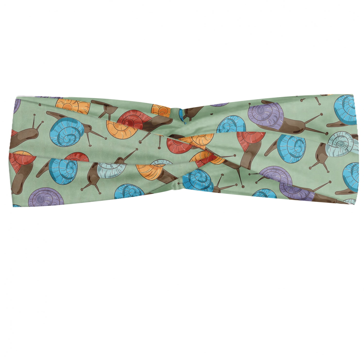 Animal Headband, Hand Drawn Snails and Mollusks with Colorful Vortex ...