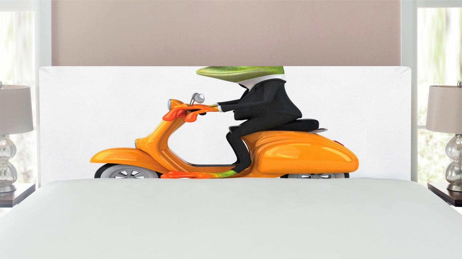 Animal Headboard, Serious Italian Frog Riding Motorcycle Fun Nature ...