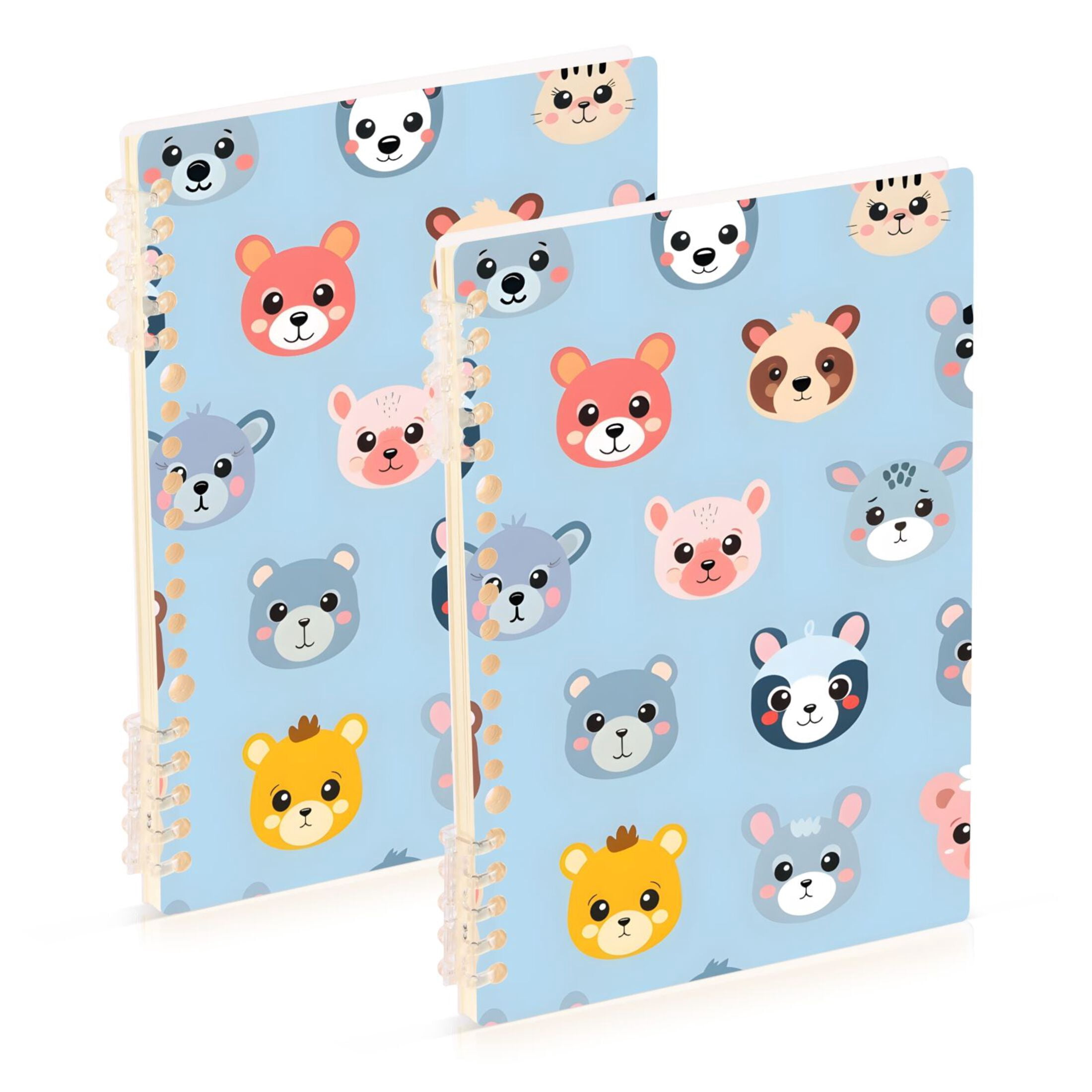Animal Heads Ring Binder Notebook Journey Note Diary College Ruled ...