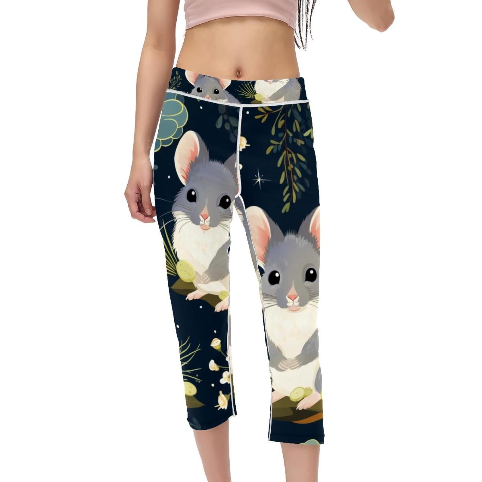 Animal High Waist Capris Printed Leggings for Women, Not See-Through ...