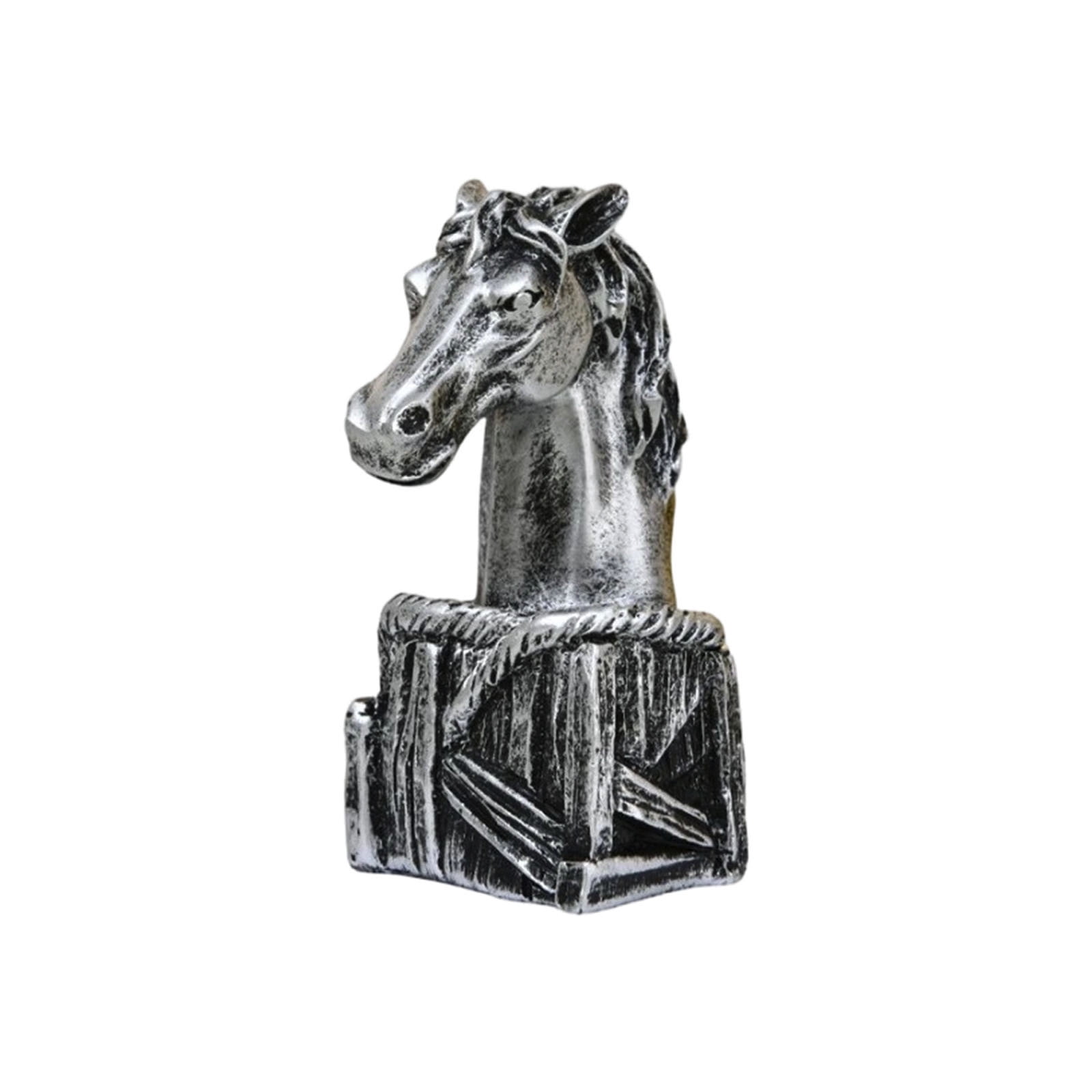 Animal Horses Head Sculpture Retro Resin Feng Shui Horses Statue 2026 ...