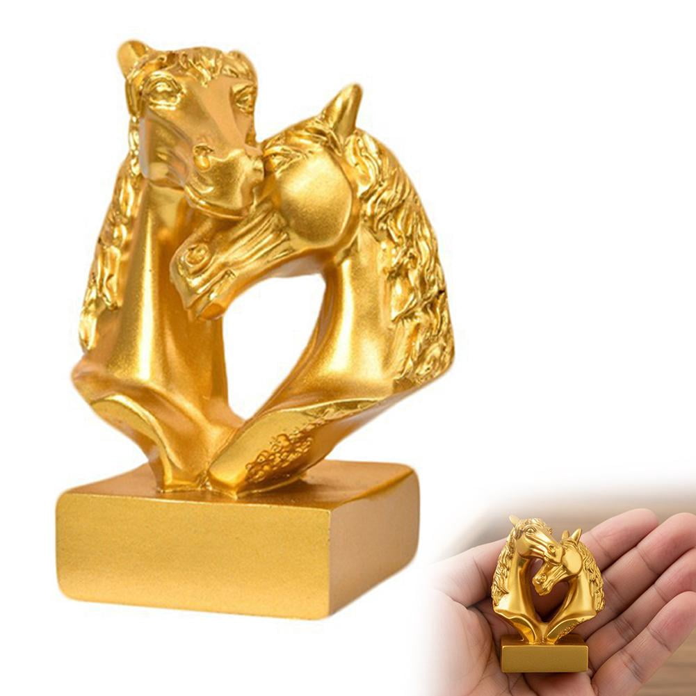 Animal Horses Head Table Sculpture,Retro Resin Feng Shui Horses Statue ...