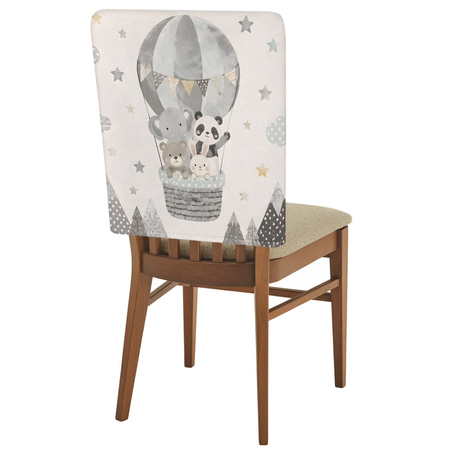 Animal Hot Air Balloon Chair Back Covers Set of 1 Panda Elephant Bear ...