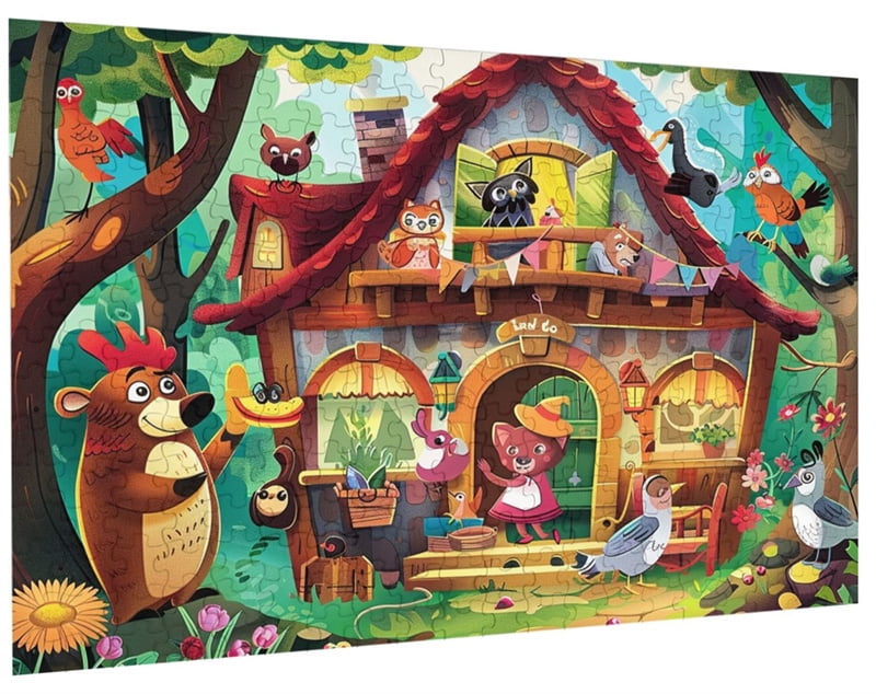 Animal House Forest - 100 Piece Jigsaw Puzzle for All Ages Unique ...