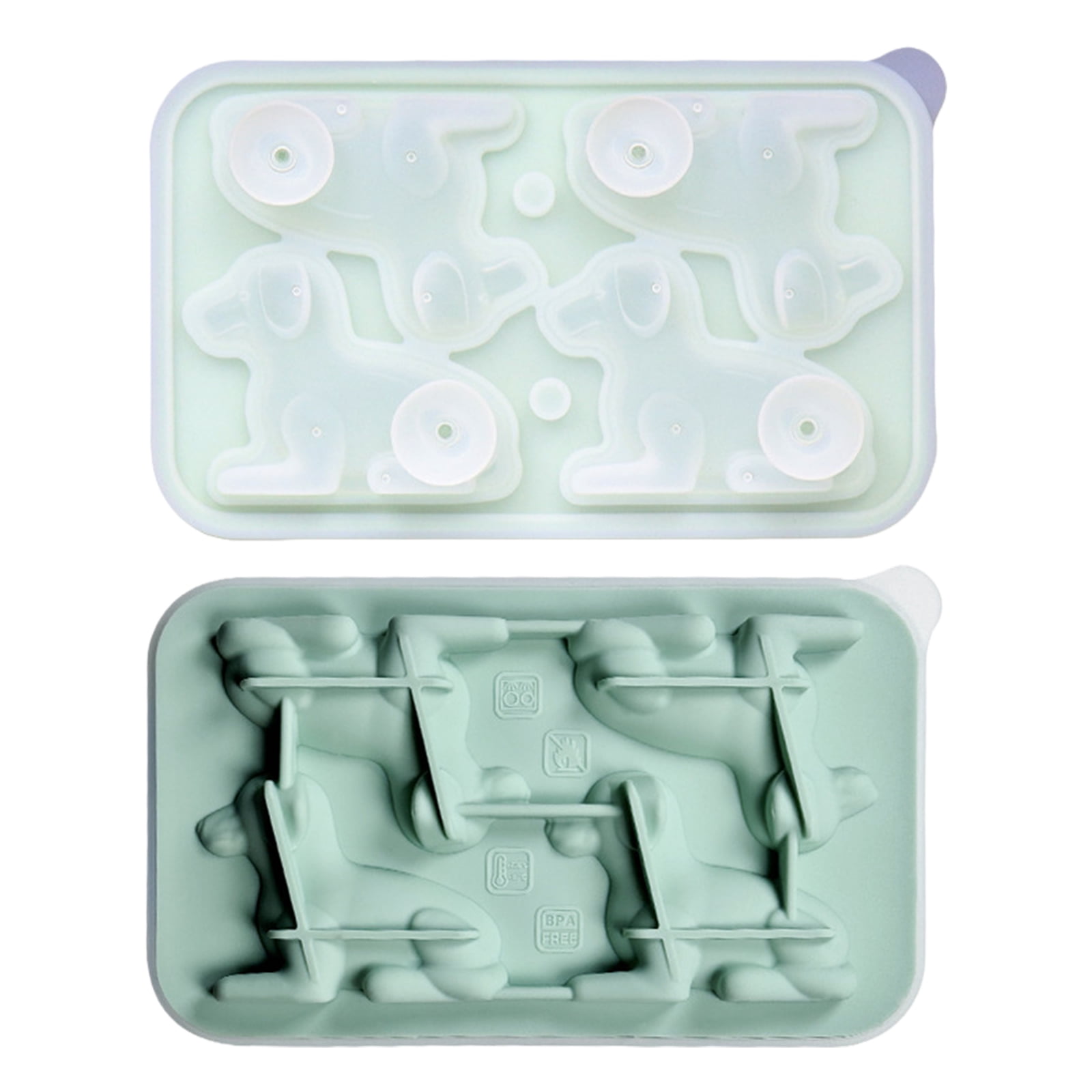 Animal Ice Cube Trays - Puppy Shaped Silicone Molds In Green, Easy ...