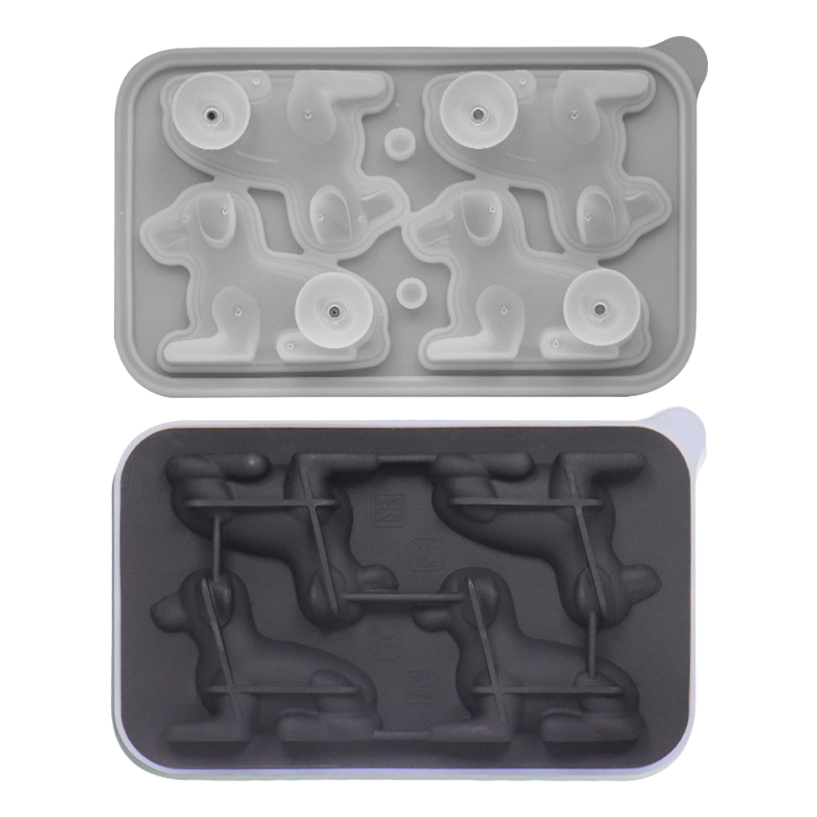 Animal Ice Cube Trays - Silicone Dog Shaped Ice Molds With Easy Release ...
