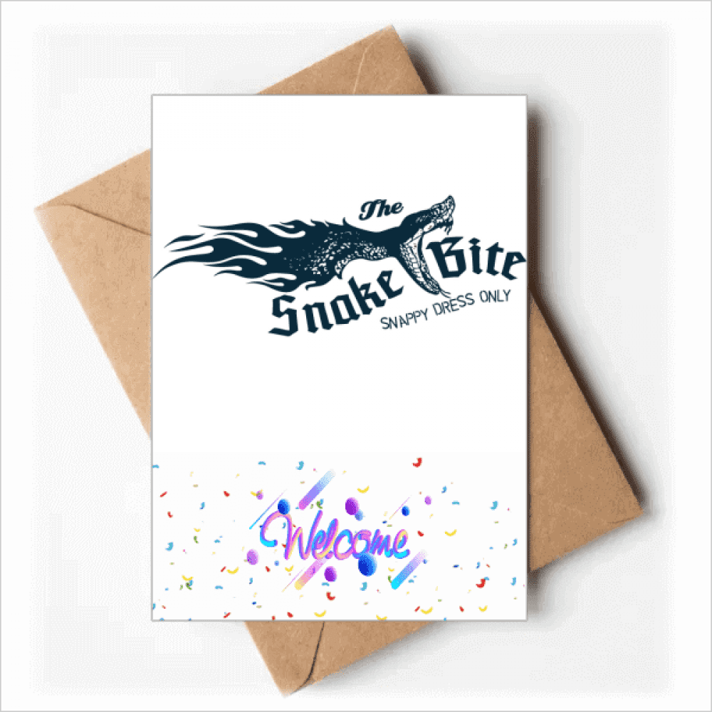 Animal Illustrarion Bite Snake Pattern Welcome Back Greeting Cards ...
