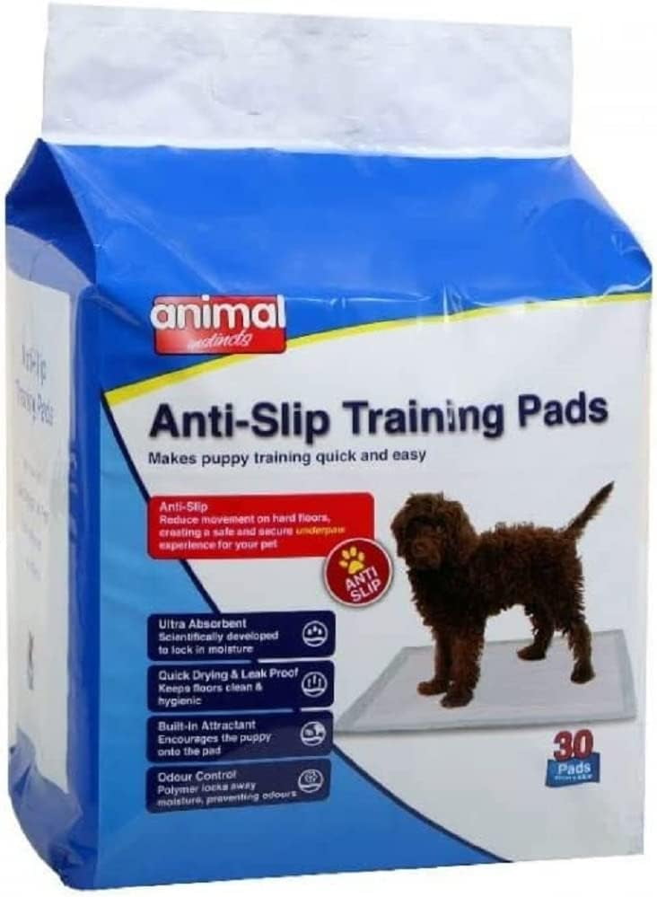 Animal Instincts Dog & Puppy Anti-Slip Training Pads 60 x 60cm 15 Pads ...