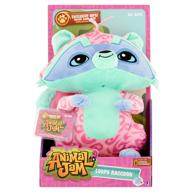 Animal Jam Loopy Raccoon Stuff Toy All Ages - Walmart.com