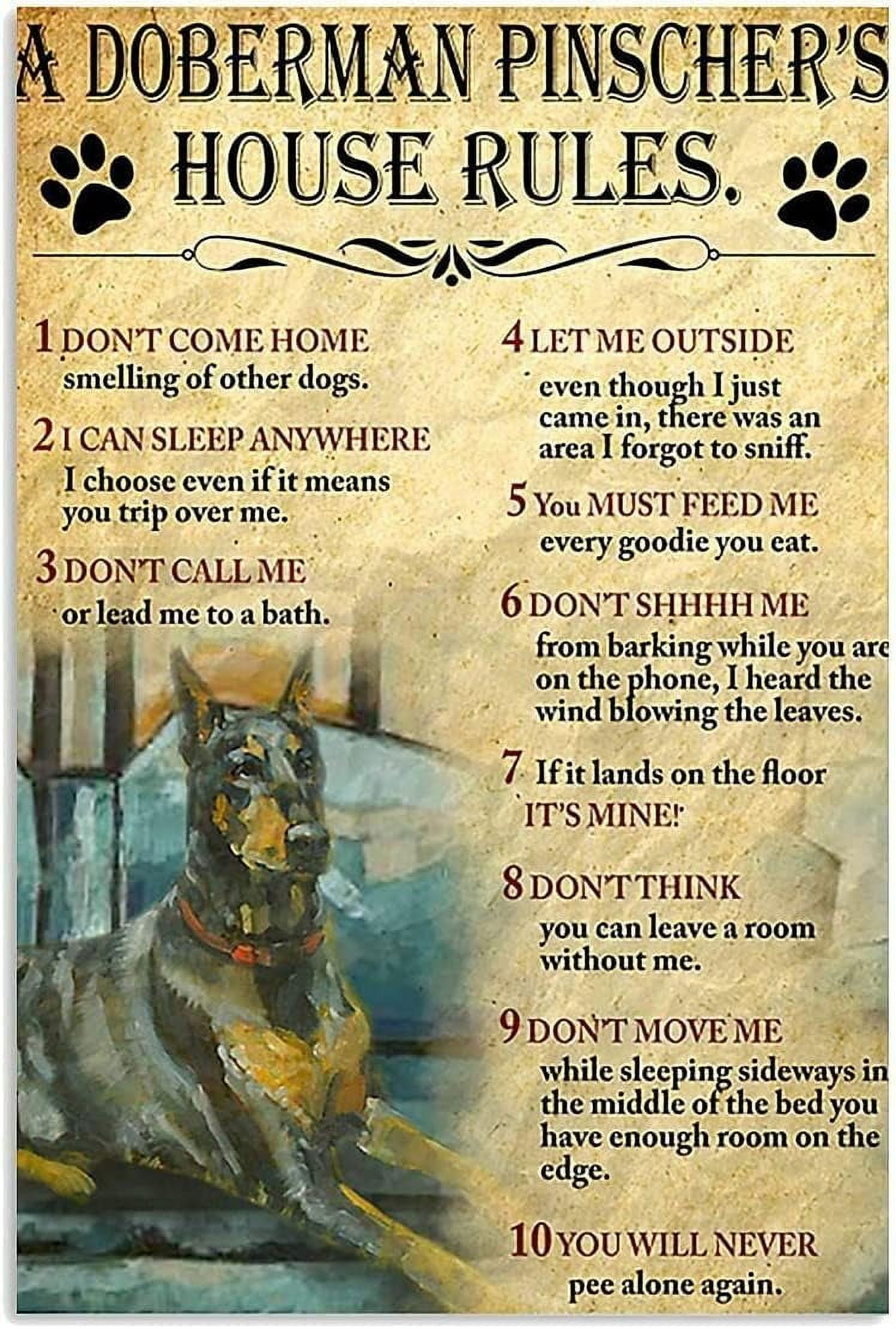 Animal Jigsaw A Doberman Pinscher'S House Rules Jigsaw Wooden Puzzles ...