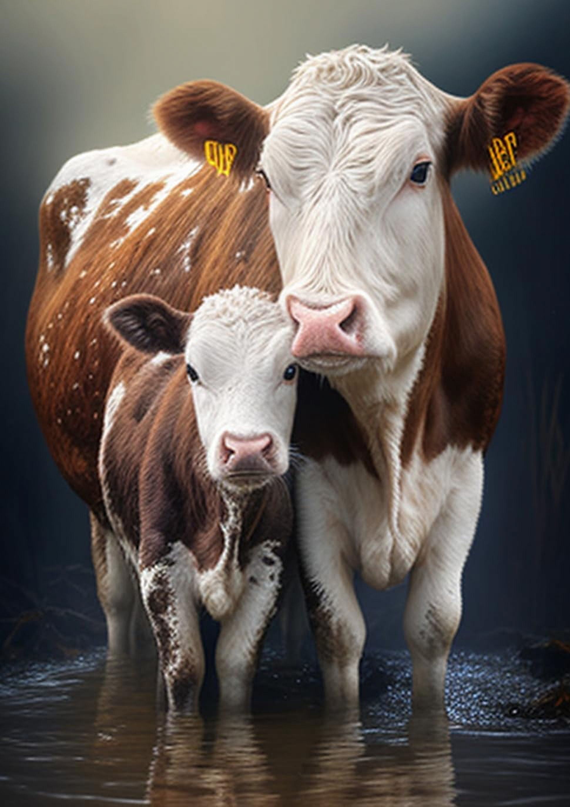 Animal Jigsaw Puzzles 500 Piece for Adults, Cute Cow Calves Animal ...