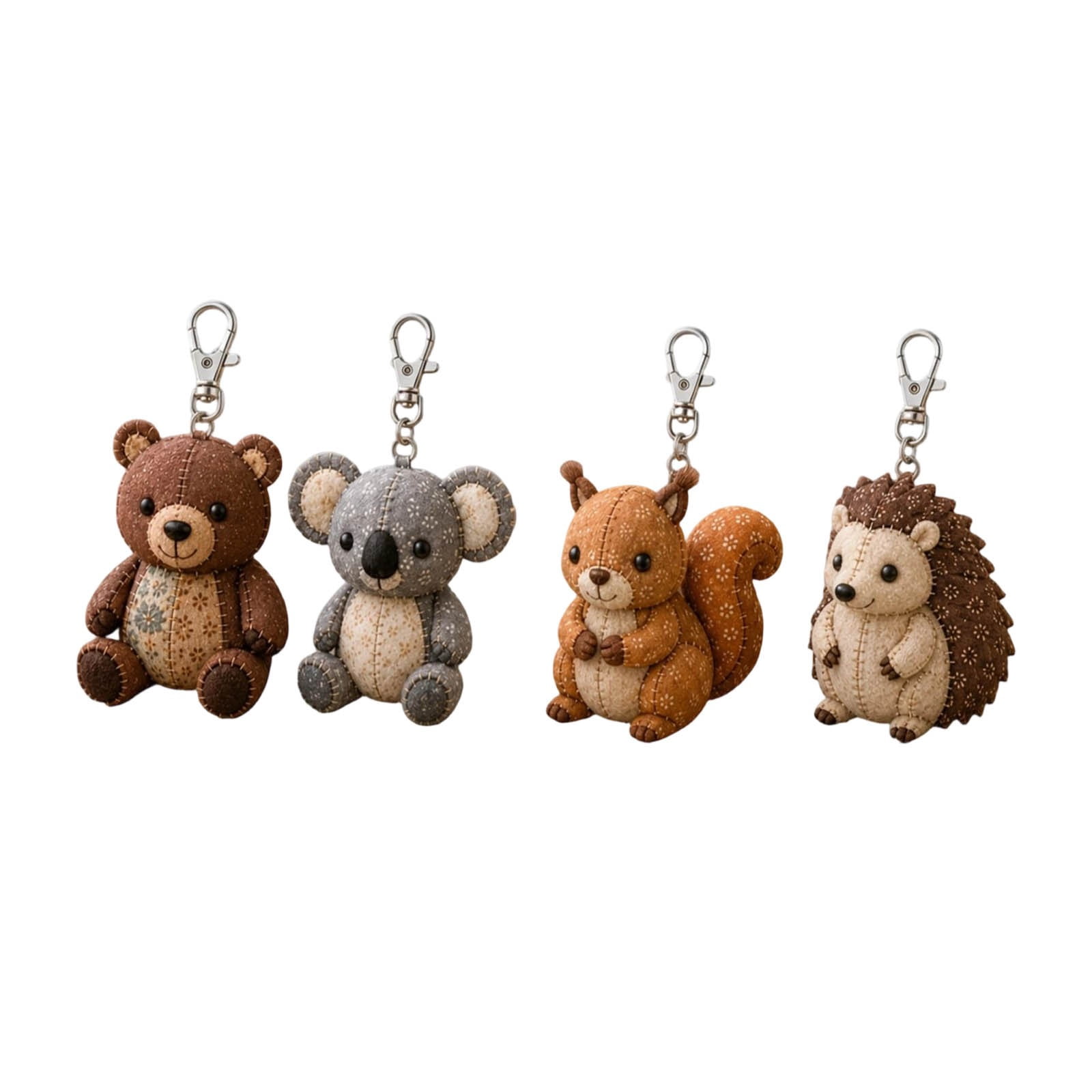 Animal Keychain DIY Craft Kit 7.9" Handmade Stuffed Keyring Making Set ...