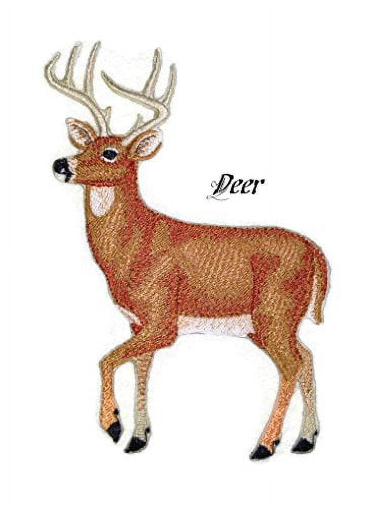 Animal Kingdom [Beautiful Deer] Embroidered Iron on/Sew patch [7" X 7 ...
