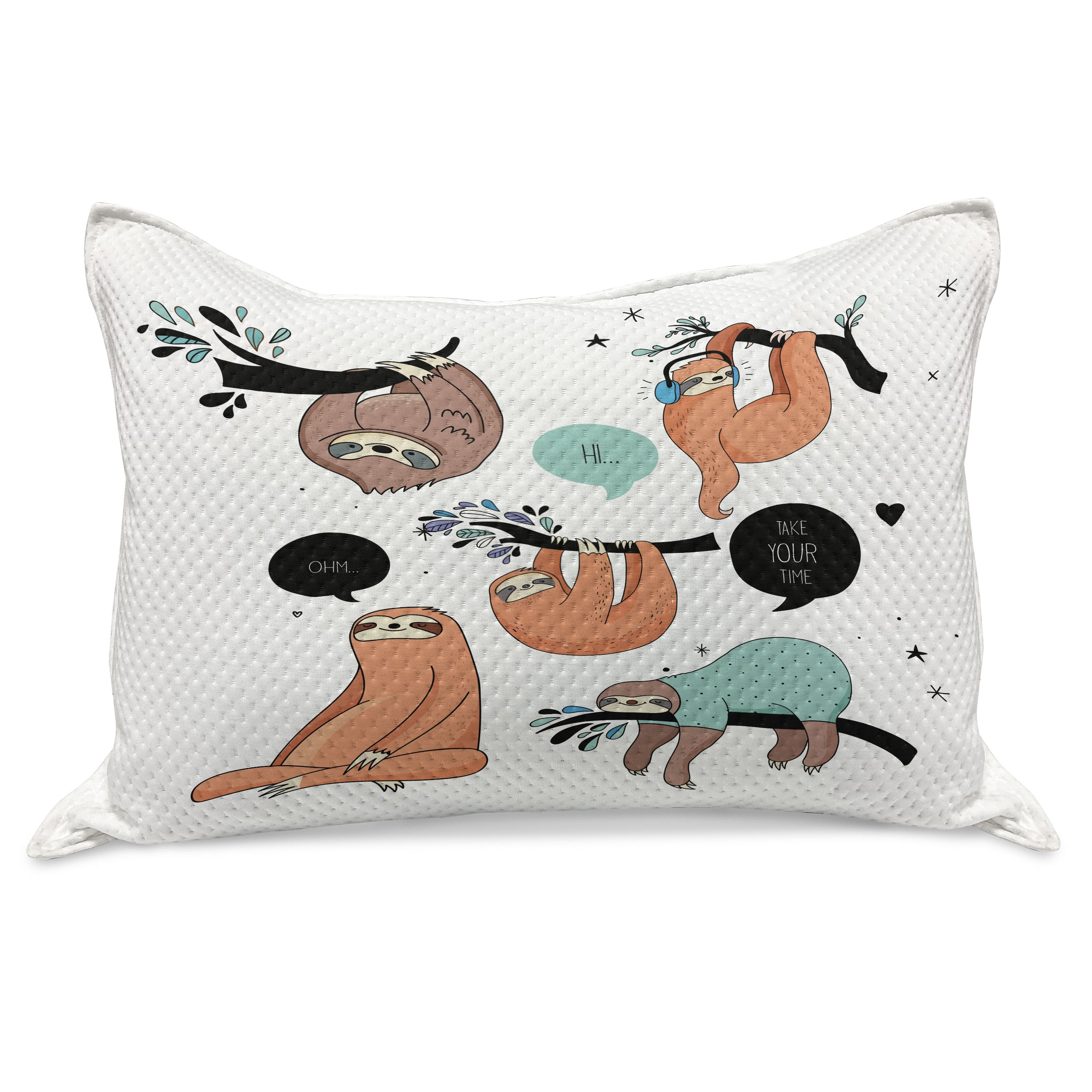Animal Knitted Quilt Pillowcover, Cartoon Style Illustration Tribe of ...