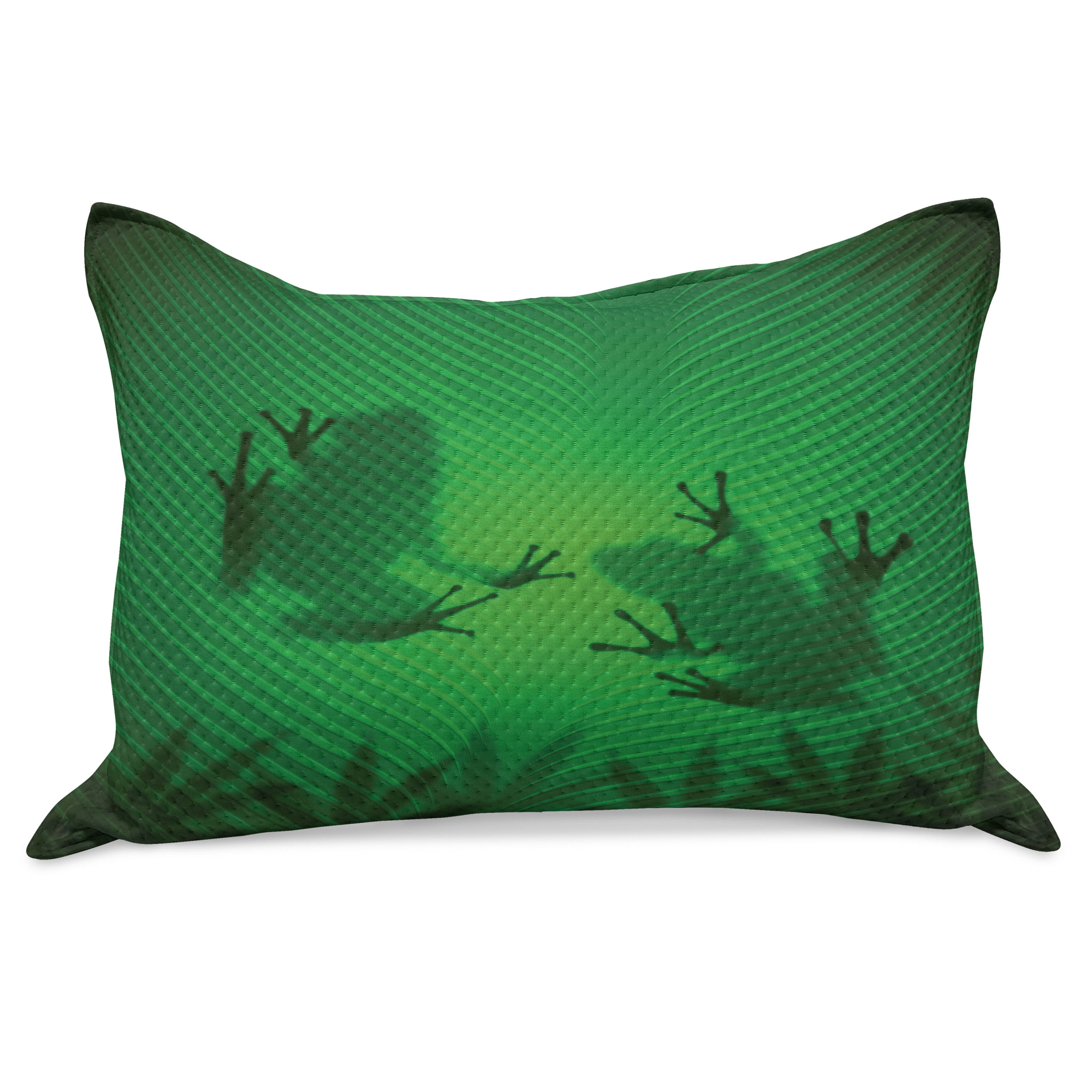 Animal Knitted Quilt Pillowcover, Frog Shadow Silhouette on the Banana ...