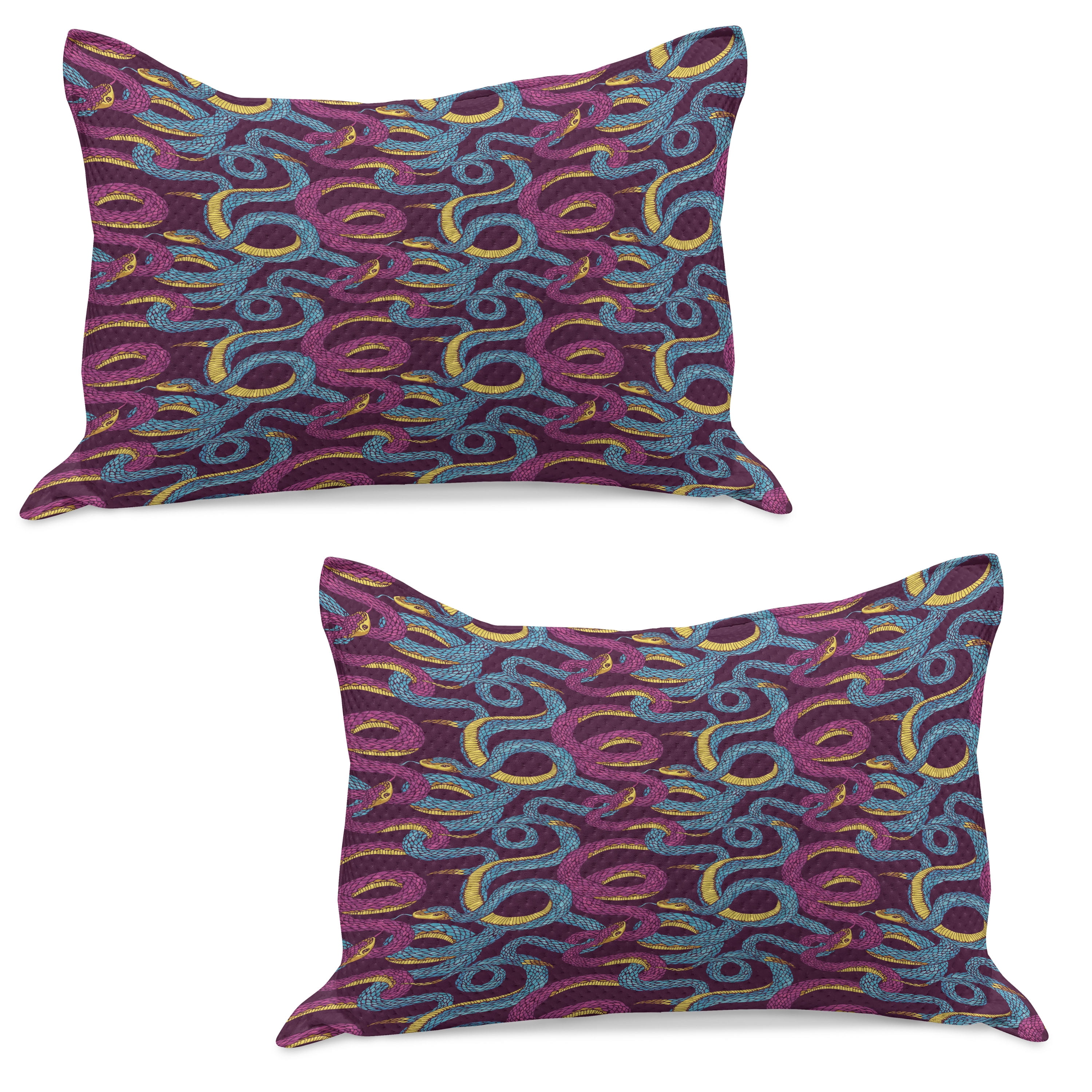 Animal Knitted Quilt Pillowcover Set of 2, Hand Drawn Style Pattern ...