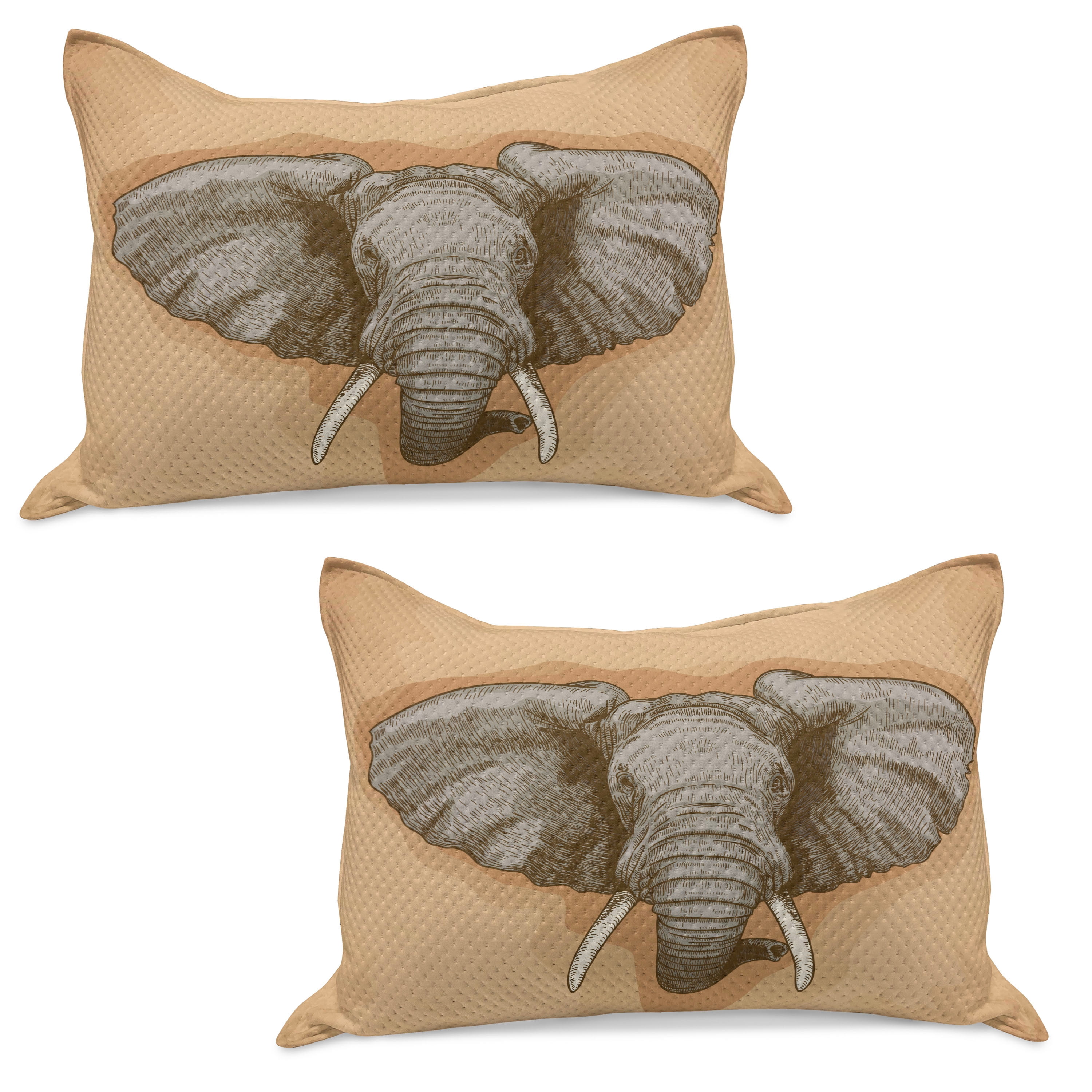 Animal Knitted Quilt Pillowcover Set of 2, Illustration of Engraving ...