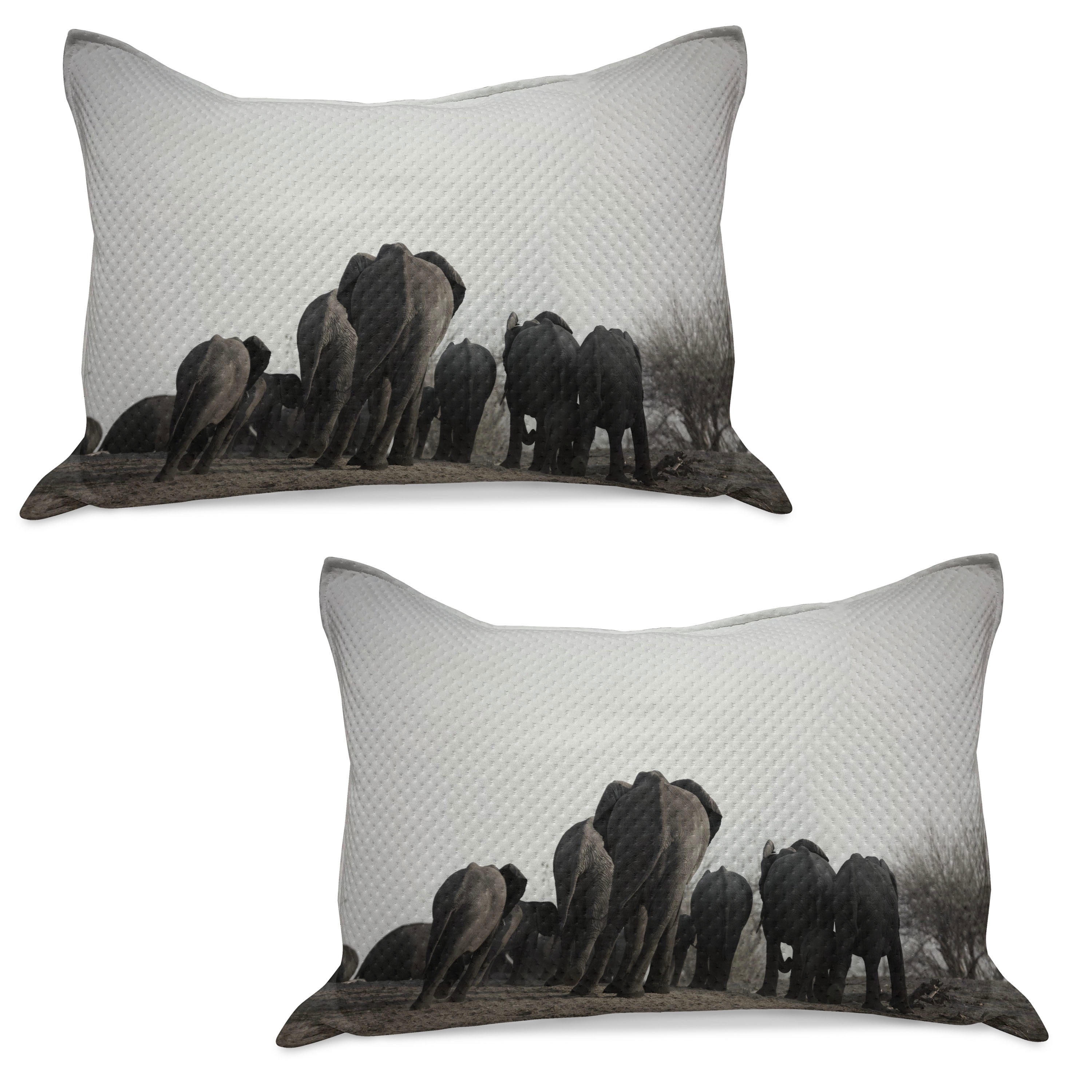 Animal Knitted Quilt Pillowcover Set of 2, Image of Herd of Walking the ...