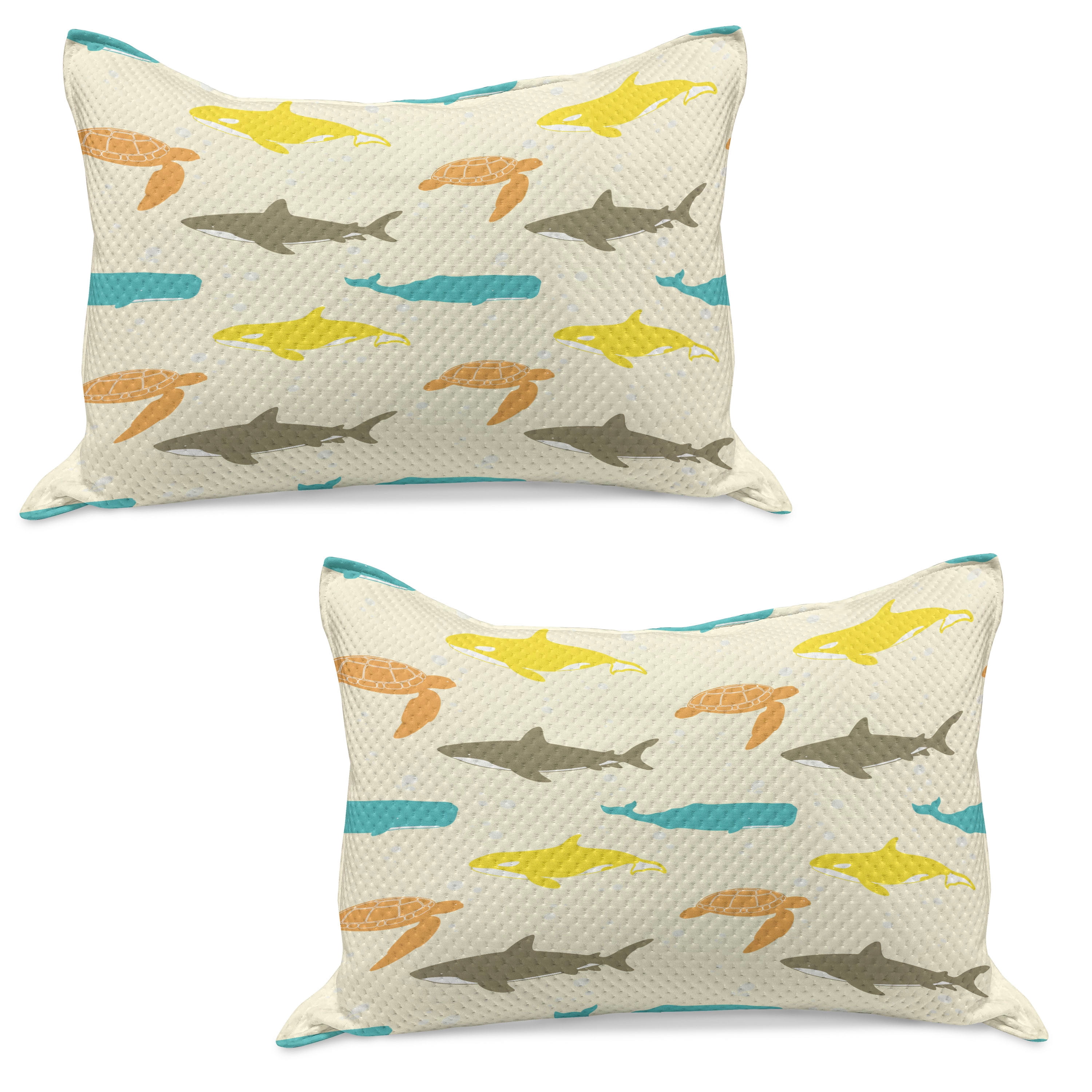 Animal Knitted Quilt Pillowcover Set of 2, Pattern with Whale Shark and ...