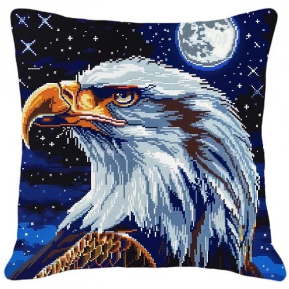 Animal Latch Hook Pillow Making Kit Eagle and Moon DIY Latch Hook Kits ...
