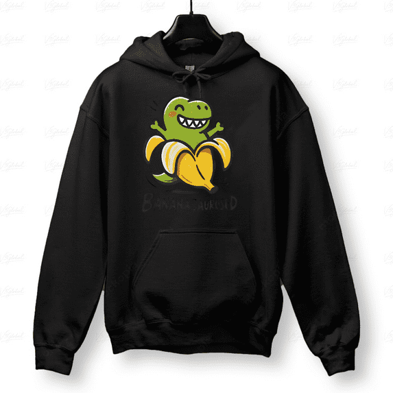 Animal Laugh Cartoon Dinosaur Banana Peel Funny Hoodie for Men & Women ...