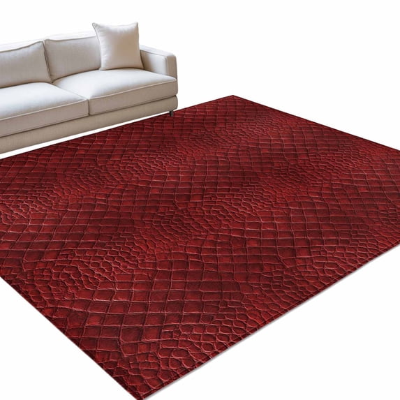 Animal Leather Pattern Washable Rug 6x9 Area Rug for Living Room ...