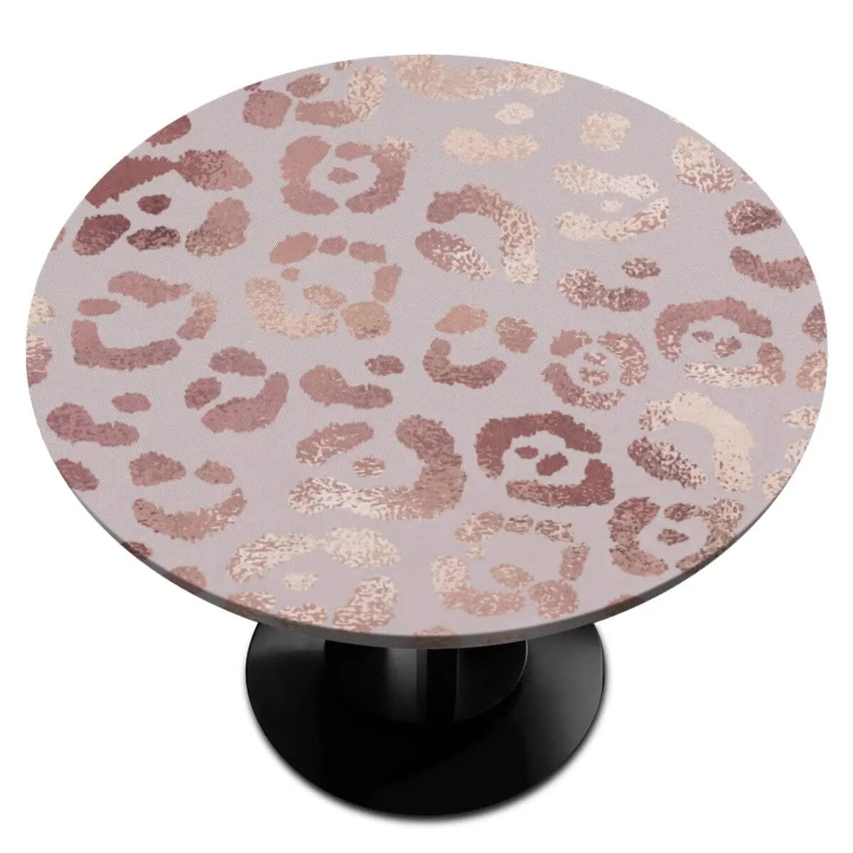 Animal Leopard Round Fitted Tablecloth with Elastic Edged Table Cover ...