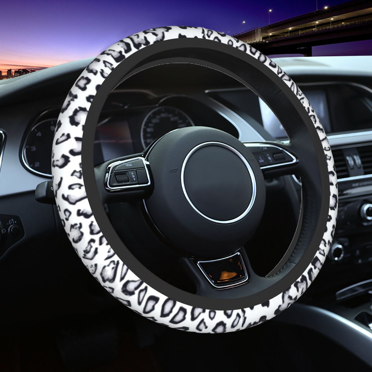 Animal Leopard Steering Wheel Covers Spots African Animal Fur Soft ...