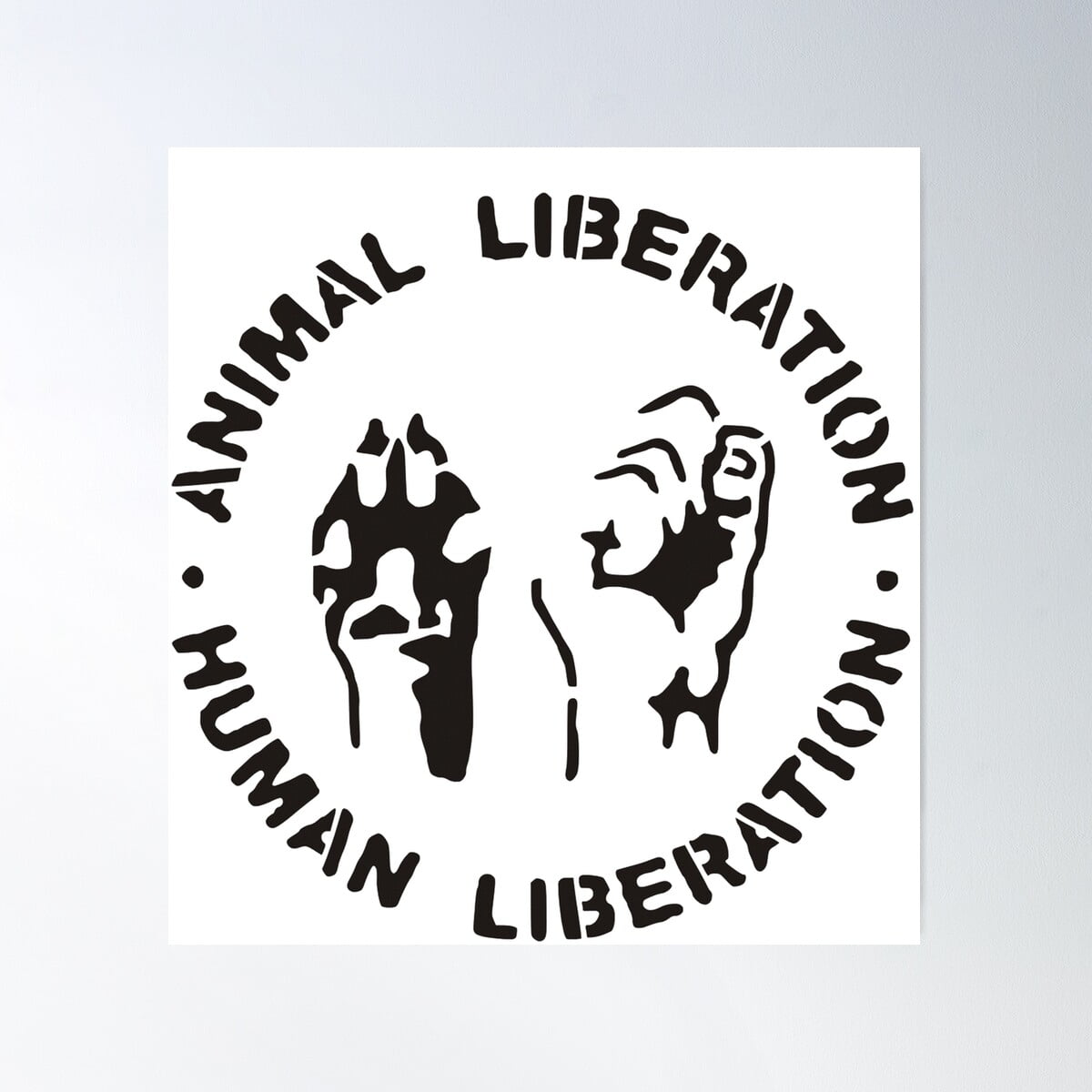 Animal Liberation - Human Liberation Poster Wall Art, Modern Wall Decor ...