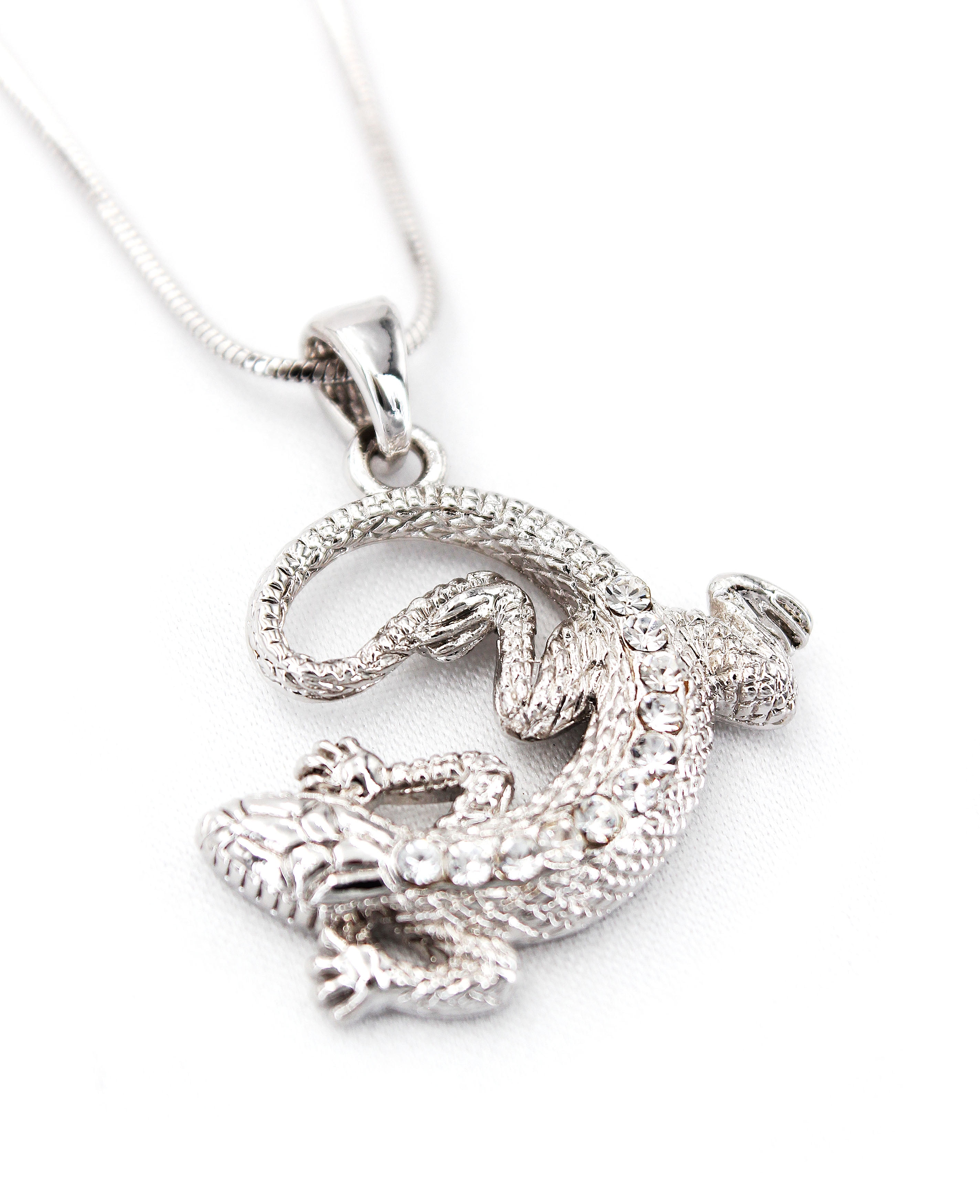 Animal - Lizard - Swarovski Crystal Lizard w/ Clear Stone - NE-N5019CL ...