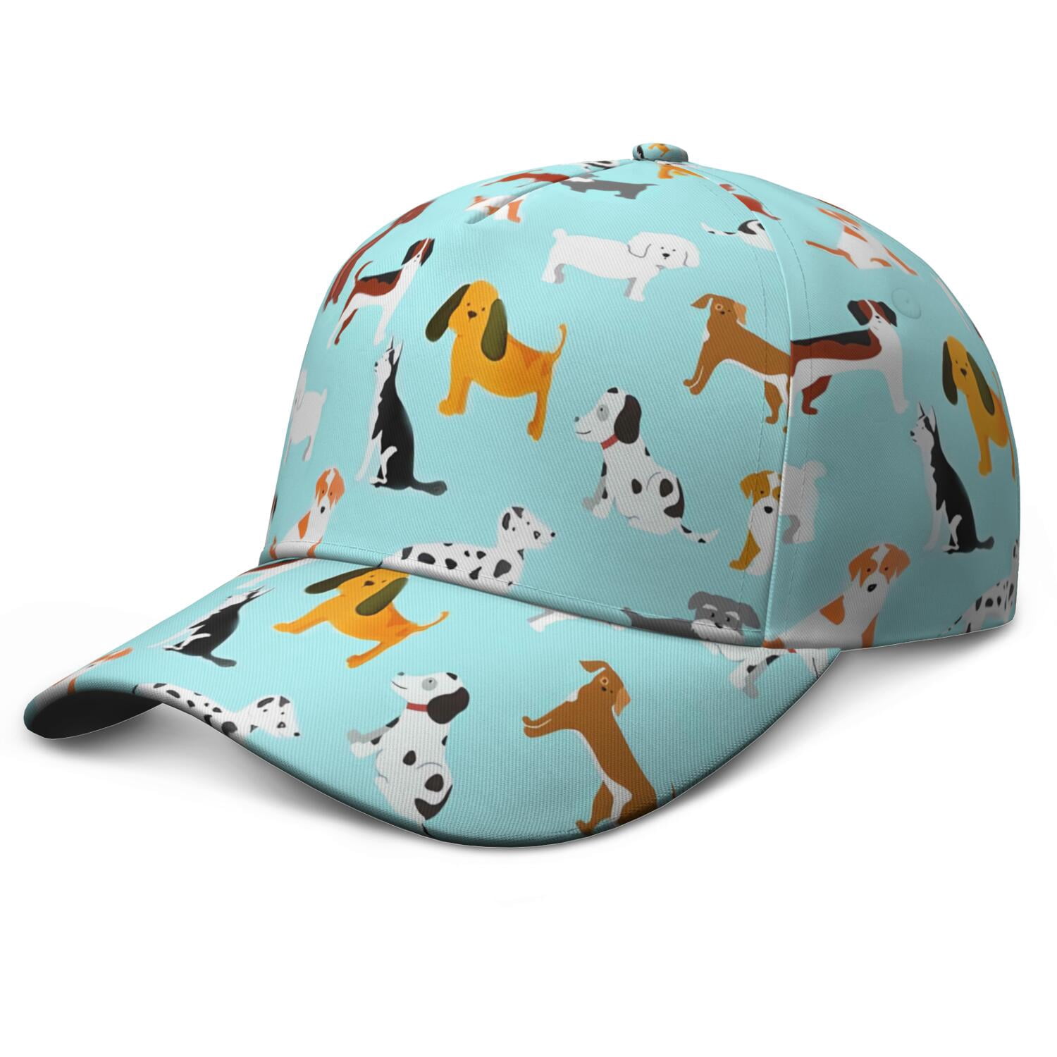 Animal Lover Dad Hat - Vintage Dog Print Breathable Unisex Cap ...