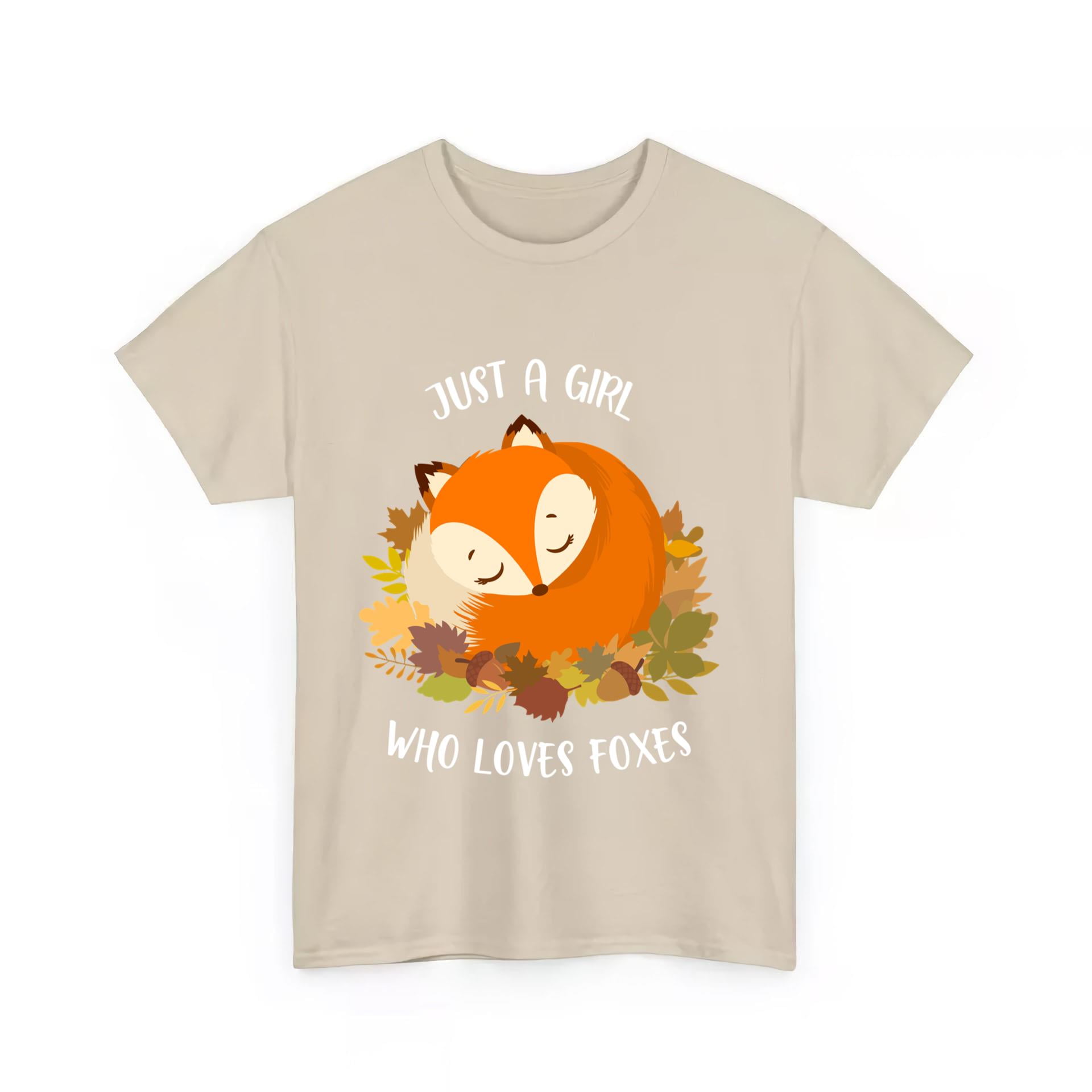 Animal Lover Graphic Tee, Cute Fox Design Shirt, Fun Nature Apparel, S ...