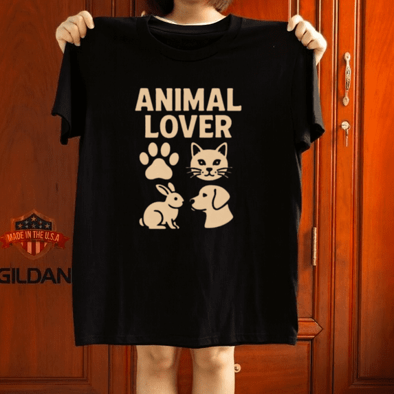Animal Lover Pet Silhouette Cat Dog Rabbit Paw Print Rescue Support Tee ...