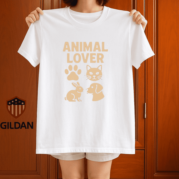 Animal Lover Pet Silhouette Cat Dog Rabbit Paw Print Rescue Support Tee ...