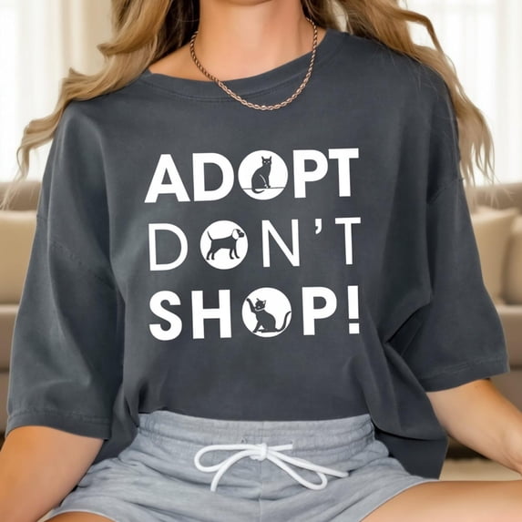 Animal Lover TShirt Pet Adoption Shirt Adopt Don t Shop Tee Dog Cat ...