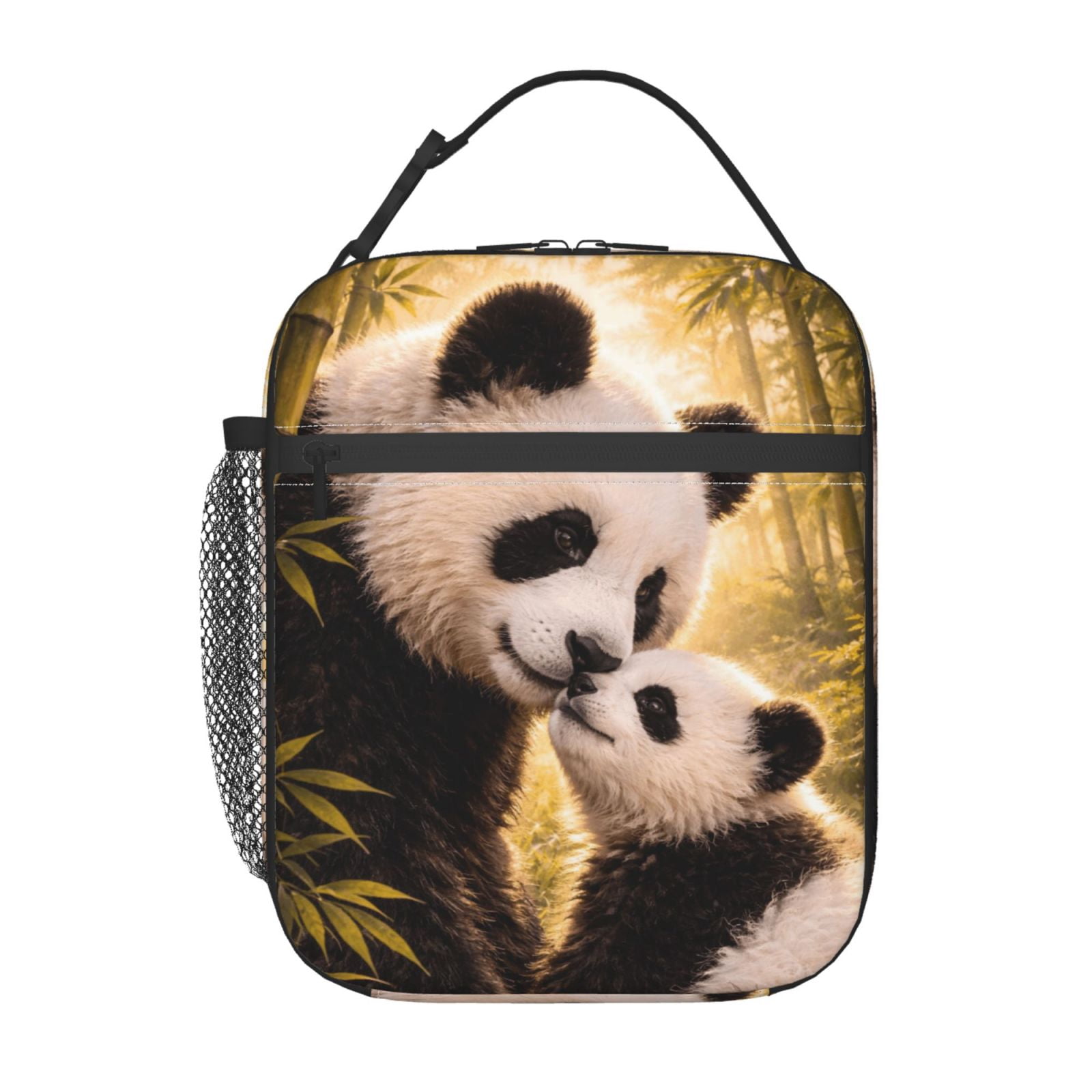 Animal Lovers Panda Lunch Bag Reusable Thermal Lunch Tote with Handle ...