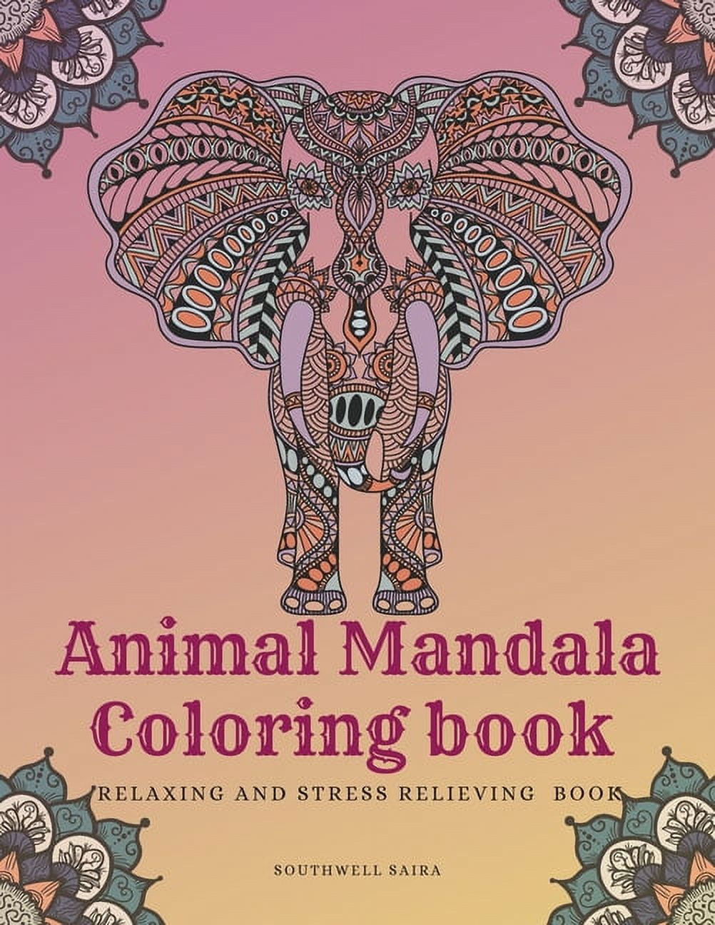 Animal Mandala coloring book Relaxing and Stress Relieving book: Adult ...
