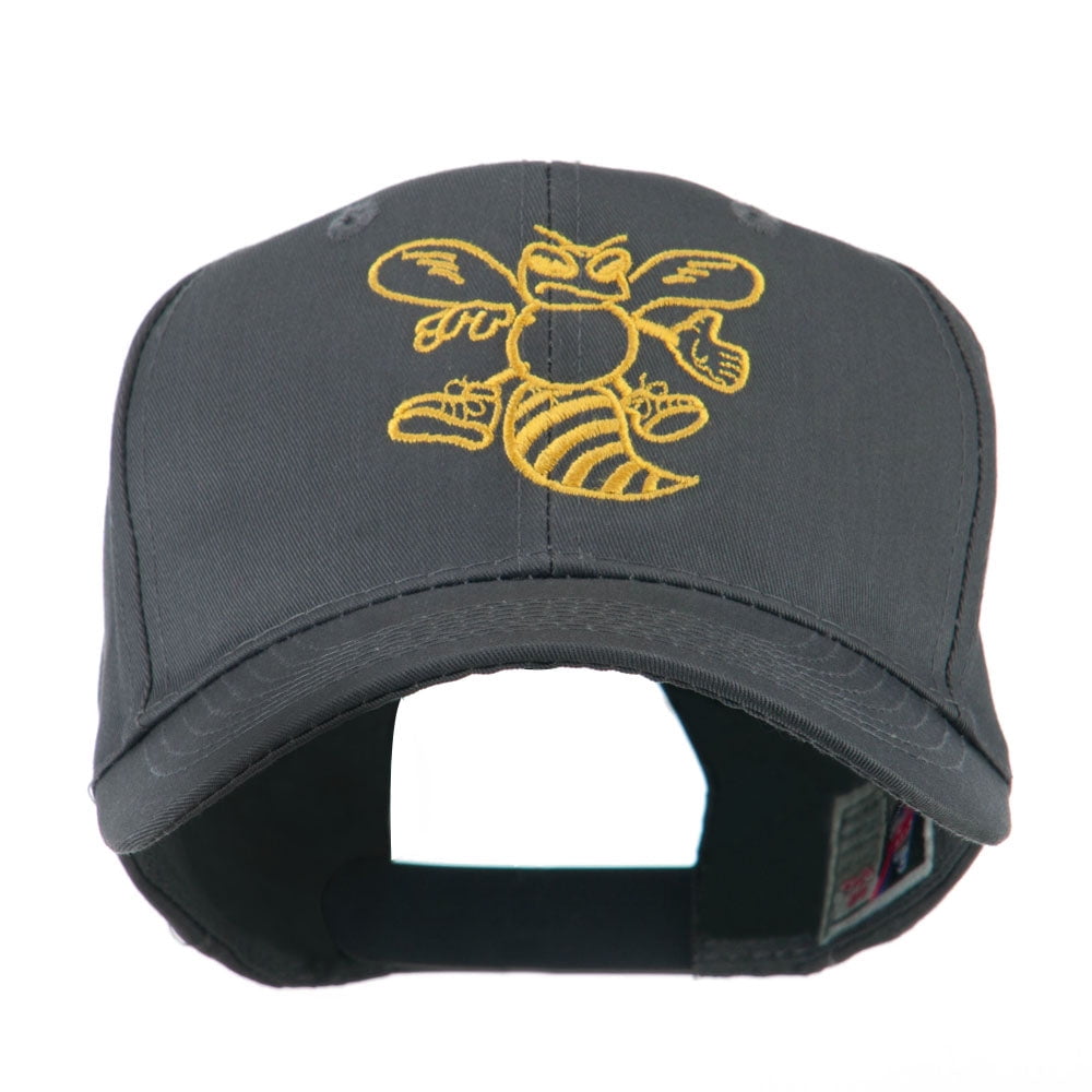 Animal Mascot Bee Outline Embroidered Cap - Charcoal OSFM - Walmart.com