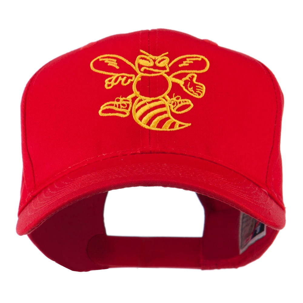 Animal Mascot Bee Outline Embroidered Cap - Red OSFM - Walmart.com