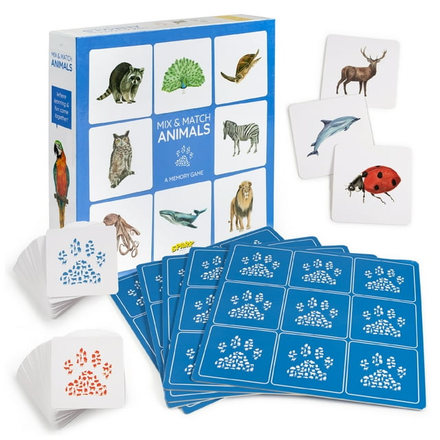 Animal Matching Game Montessori Memory Cards Animals Bingo, Kids Games ...
