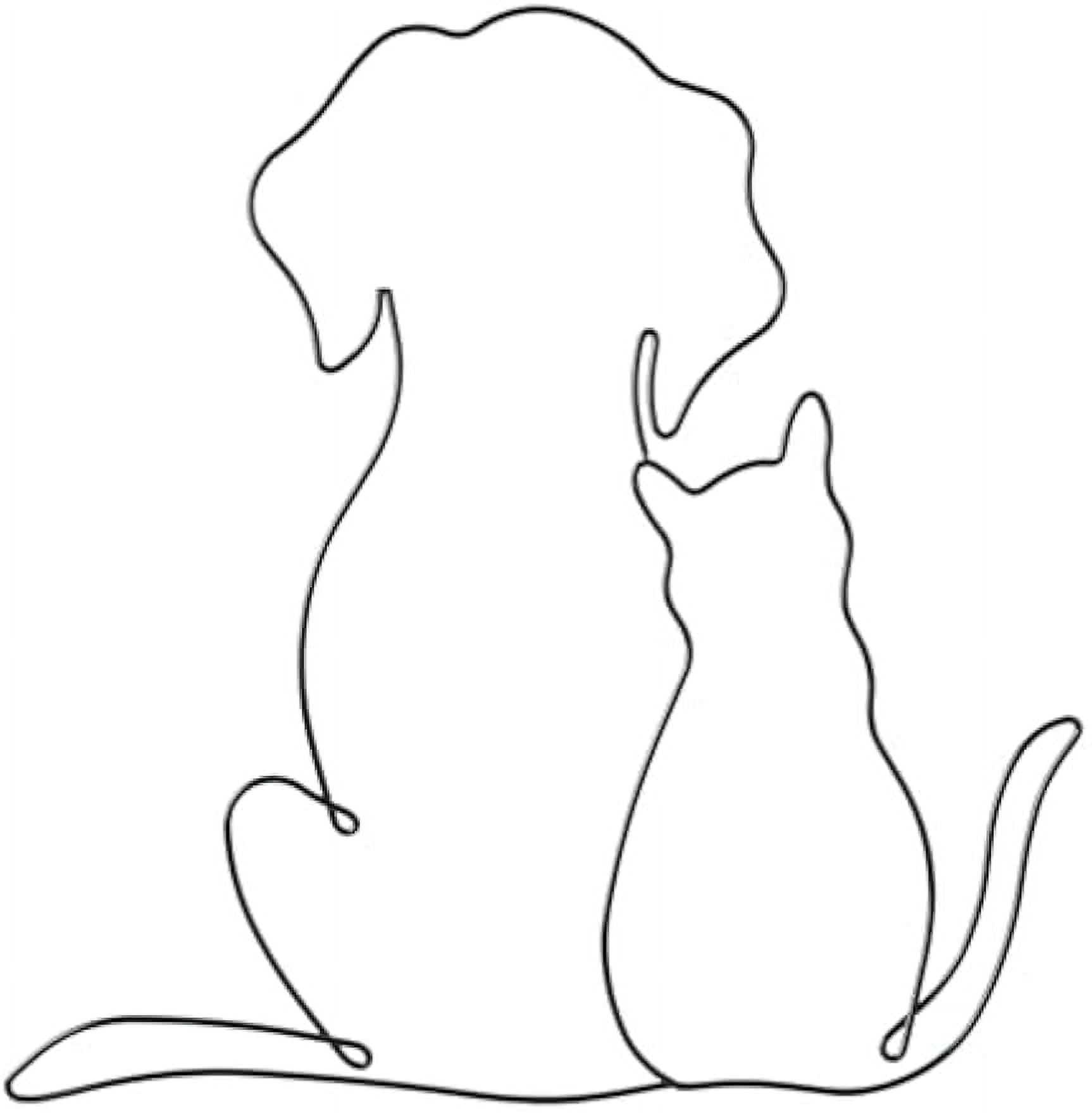 Animal Metal Wall Decor Iron Wire Cat & Dog Wall Art Metal Abstract ...