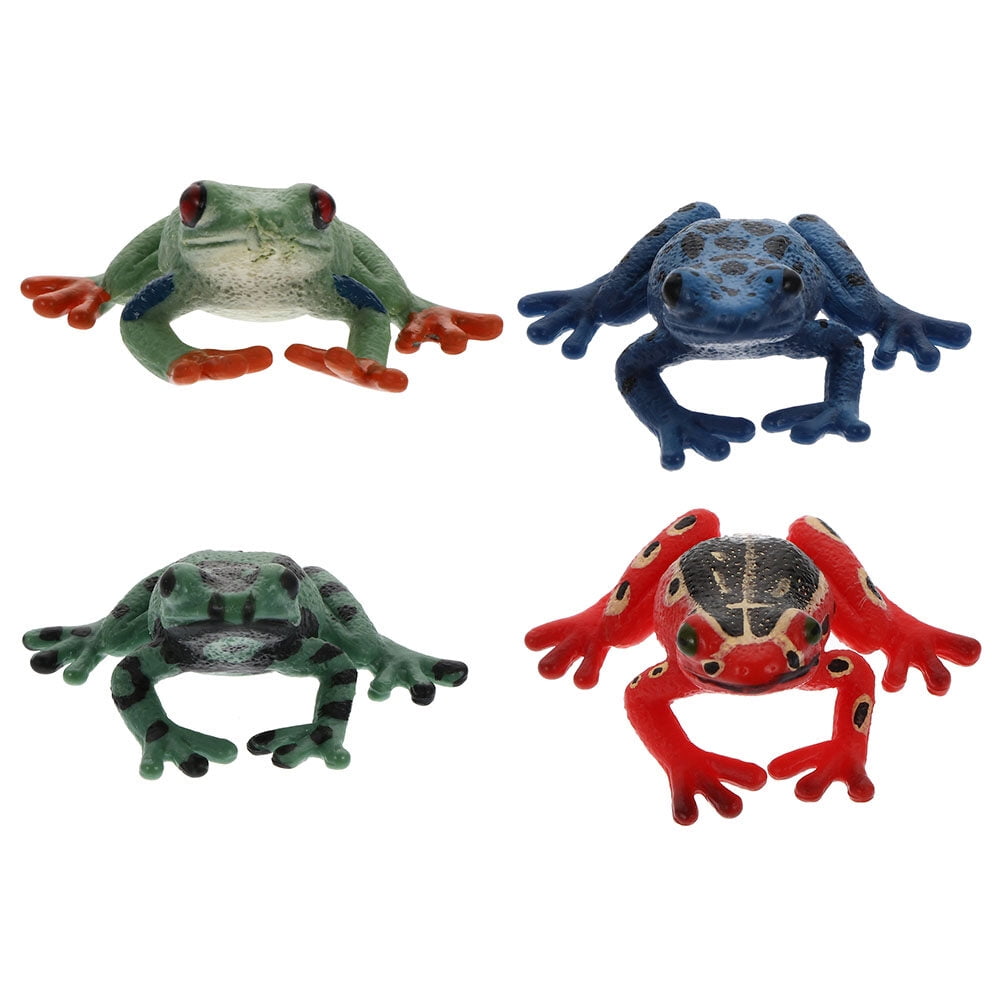 FRCOLOR Assorted Color Plastic Simulation Frogs Model for Playing ...