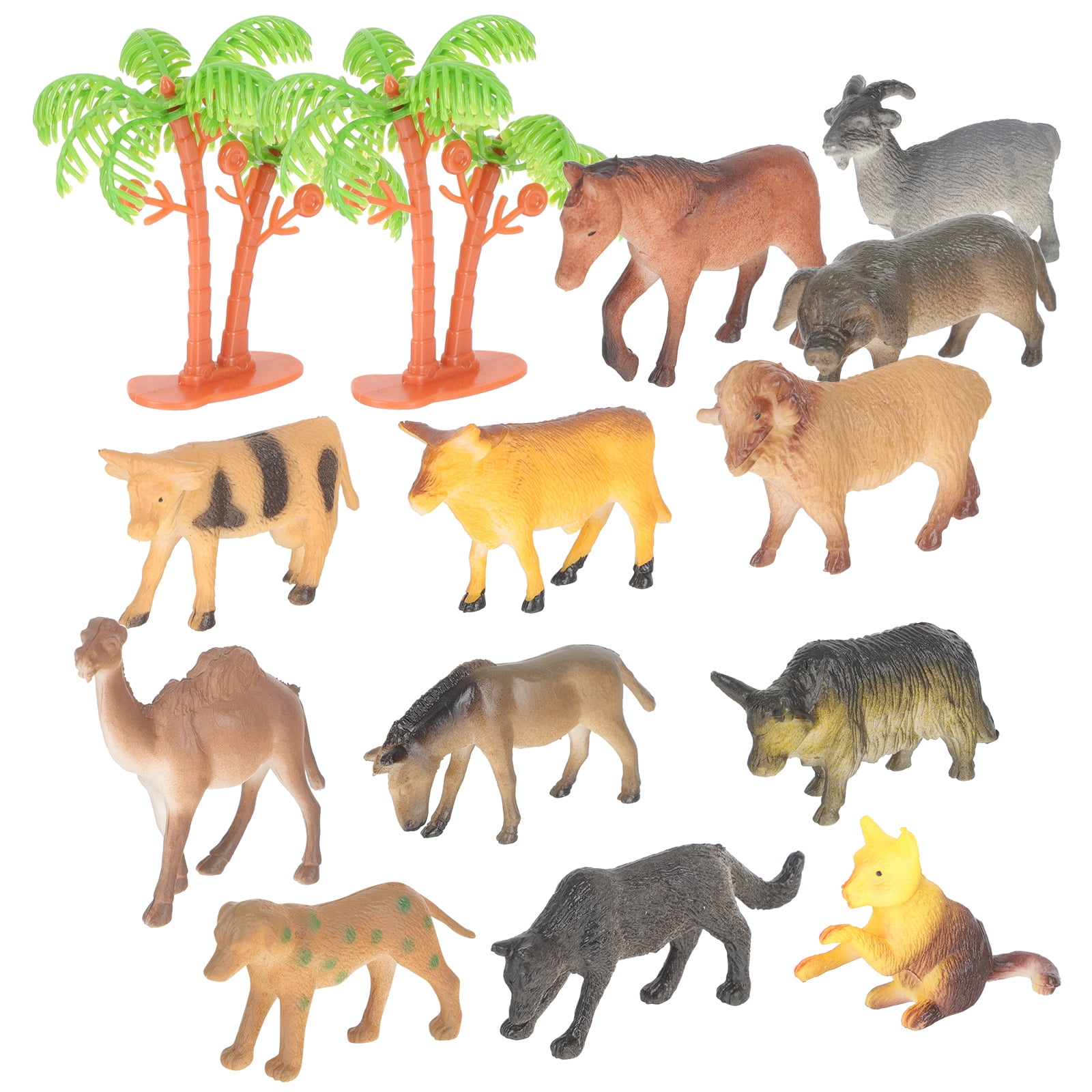 Leifggao 12pcs Animals Figurines Farm Animals Set Plastic Animals Toys ...