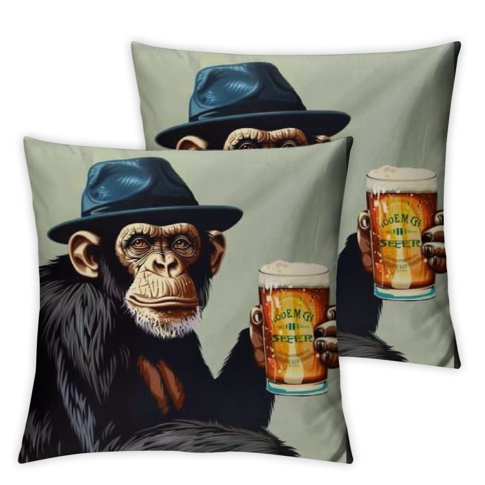 Animal Monkey Chimpanzee Drinking Pillowcase for Body Pillow Long Soft ...