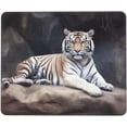 Animal Mouse Pad 10 x 12 Inch Tiger on Rock Design with Non-Slip Rubber ...